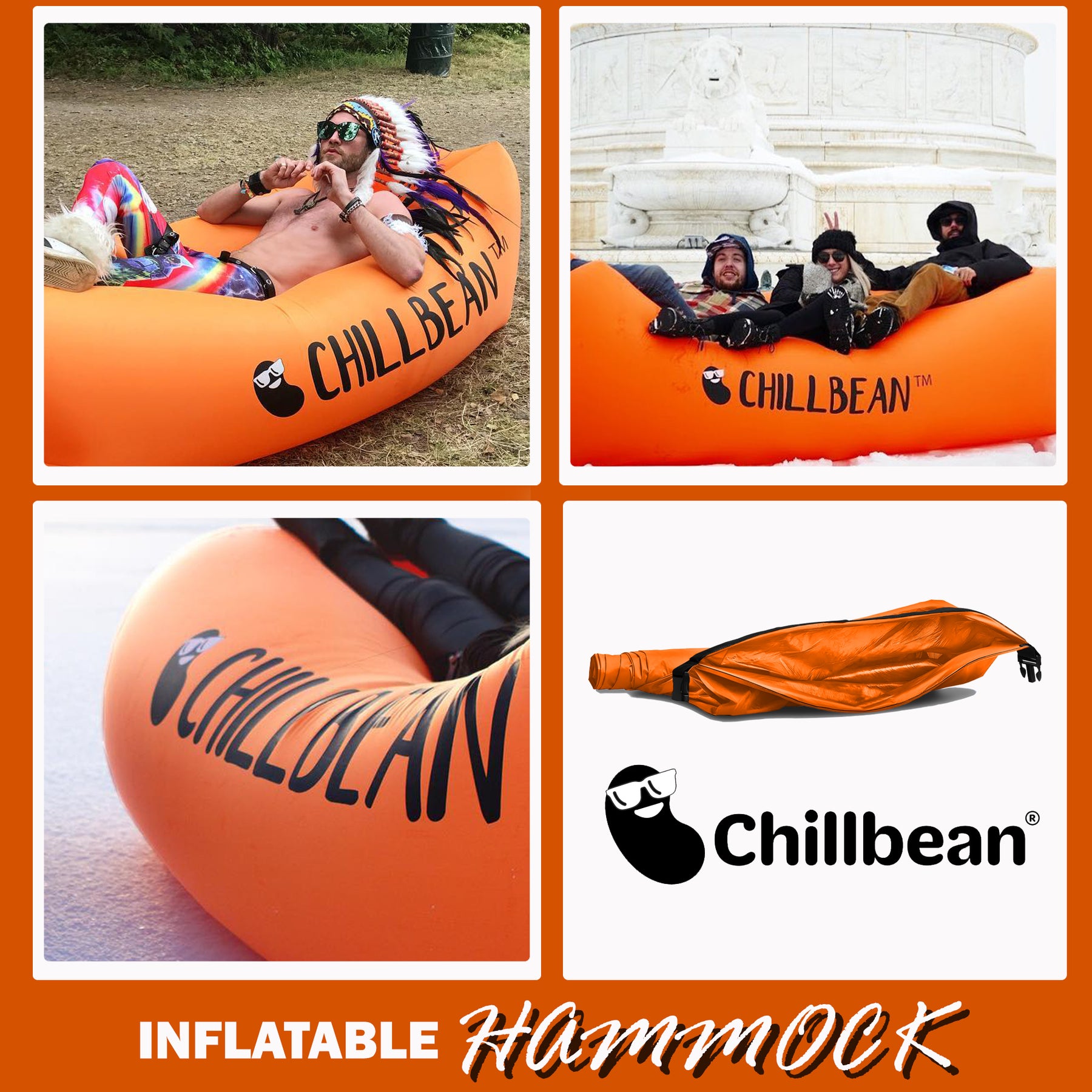 CHILLBEAN - The Ultra Premium Glowing Single Layer Inflatable Lounger ...